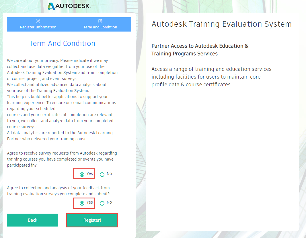 Autodesk Training Evaluation System guide - Sogelink Norge